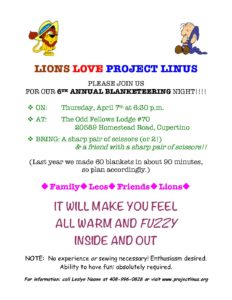 2016 Project Linus flyer | DeAnza Lions Club